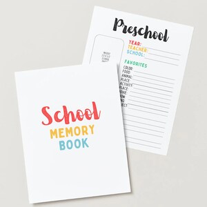 Printable School Memory Book | School Year Questions | Kids Keepsake ...