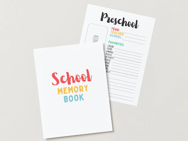 Printable School Memory Book | School Year Questions | Kids Keepsake ...