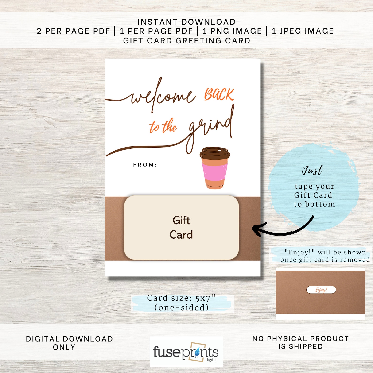 Back to School Coffee Printable Gift Card Holder Coffee Gift - Etsy