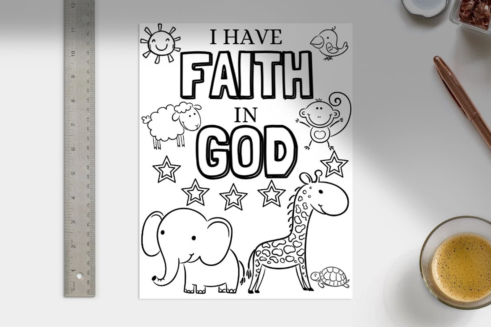 PRINTABLE Biblical Affirmation Coloring Pages | 10 Pages of Kid's ...
