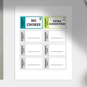 Printable Kids Reward Coupons | Printable Reward Tickets | Chore Reward ...