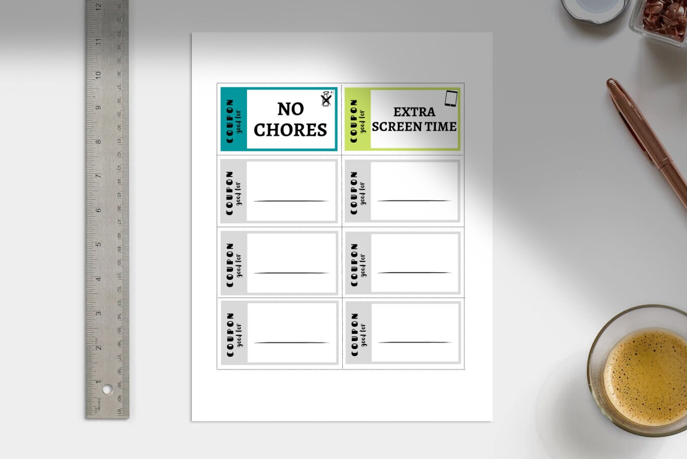 Printable Kids Reward Coupons Printable Reward Tickets Chore Reward ...