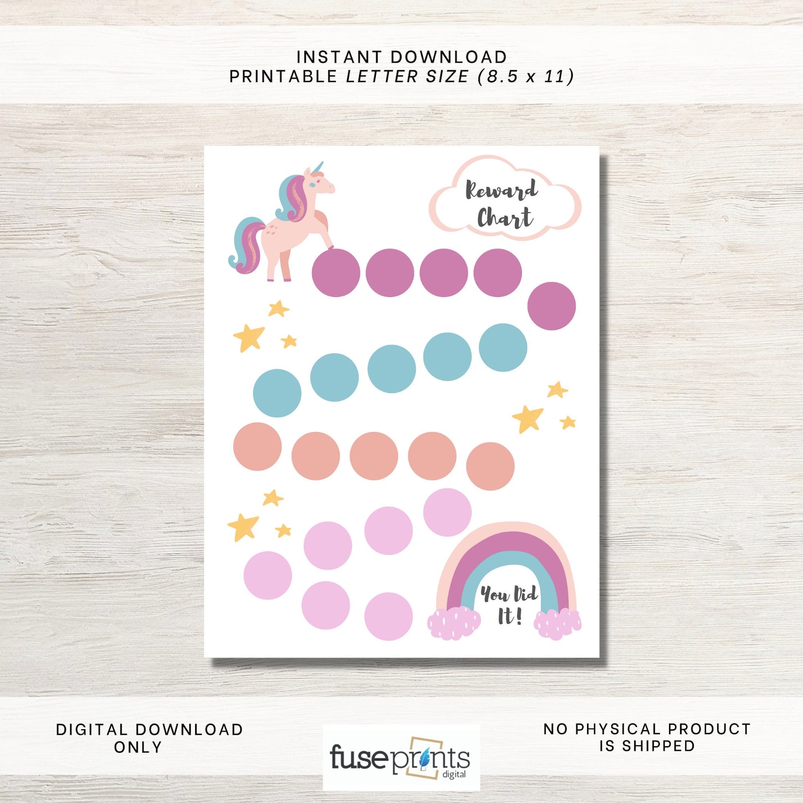Unicorn Reward Chart Printable | Unicorn Printable Reward Chart | Potty ...