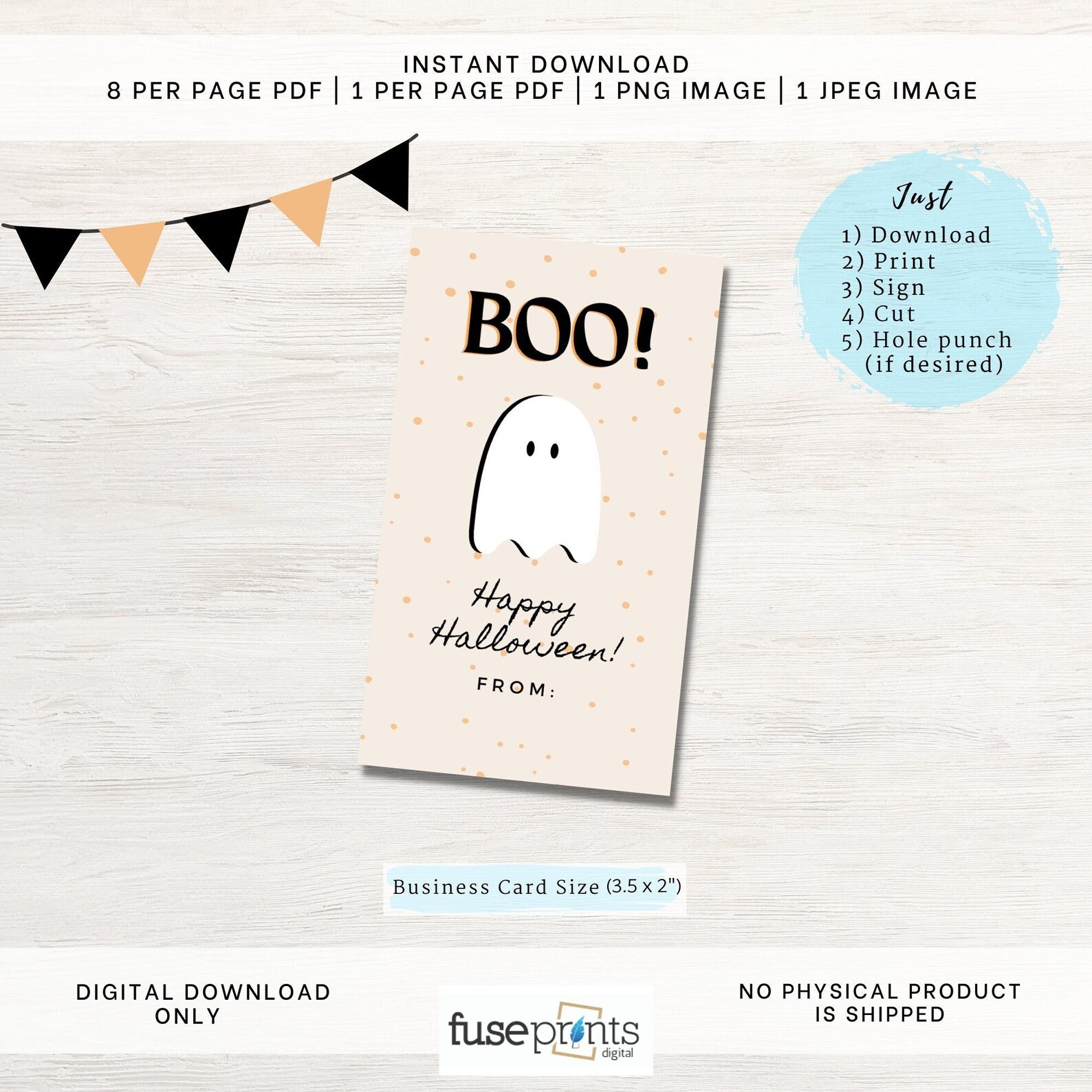 Boo Gift Tag | Printable Halloween Gift Tag | Trick or Treat Gift Tag ...