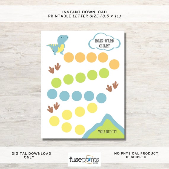 Dinosaur Reward Chart Printable Dinosaur Printable Reward - Etsy