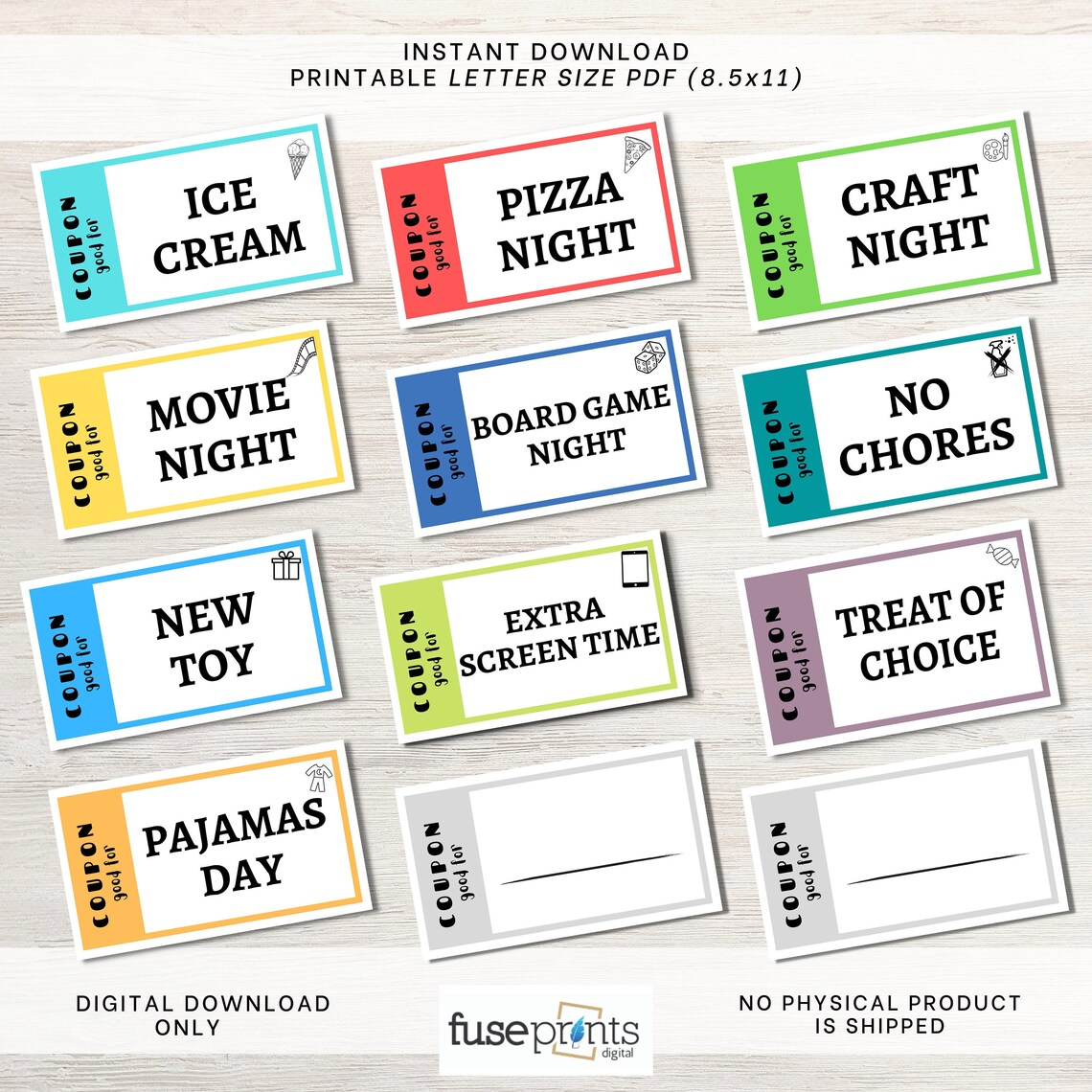 Printable Kids Reward Coupons Printable Reward Tickets Chore Reward ...