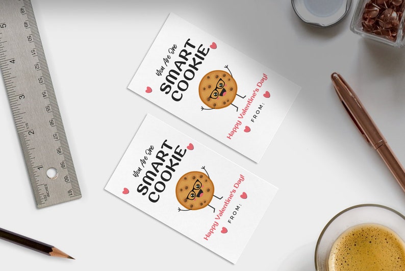 You Are One Smart Cookie Valentine Tag Printable | School Valentine ...