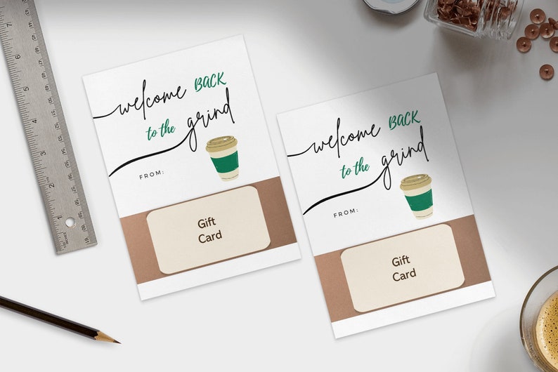 Back to School Coffee Printable Gift Card Holder | Coffee Gift Card ...