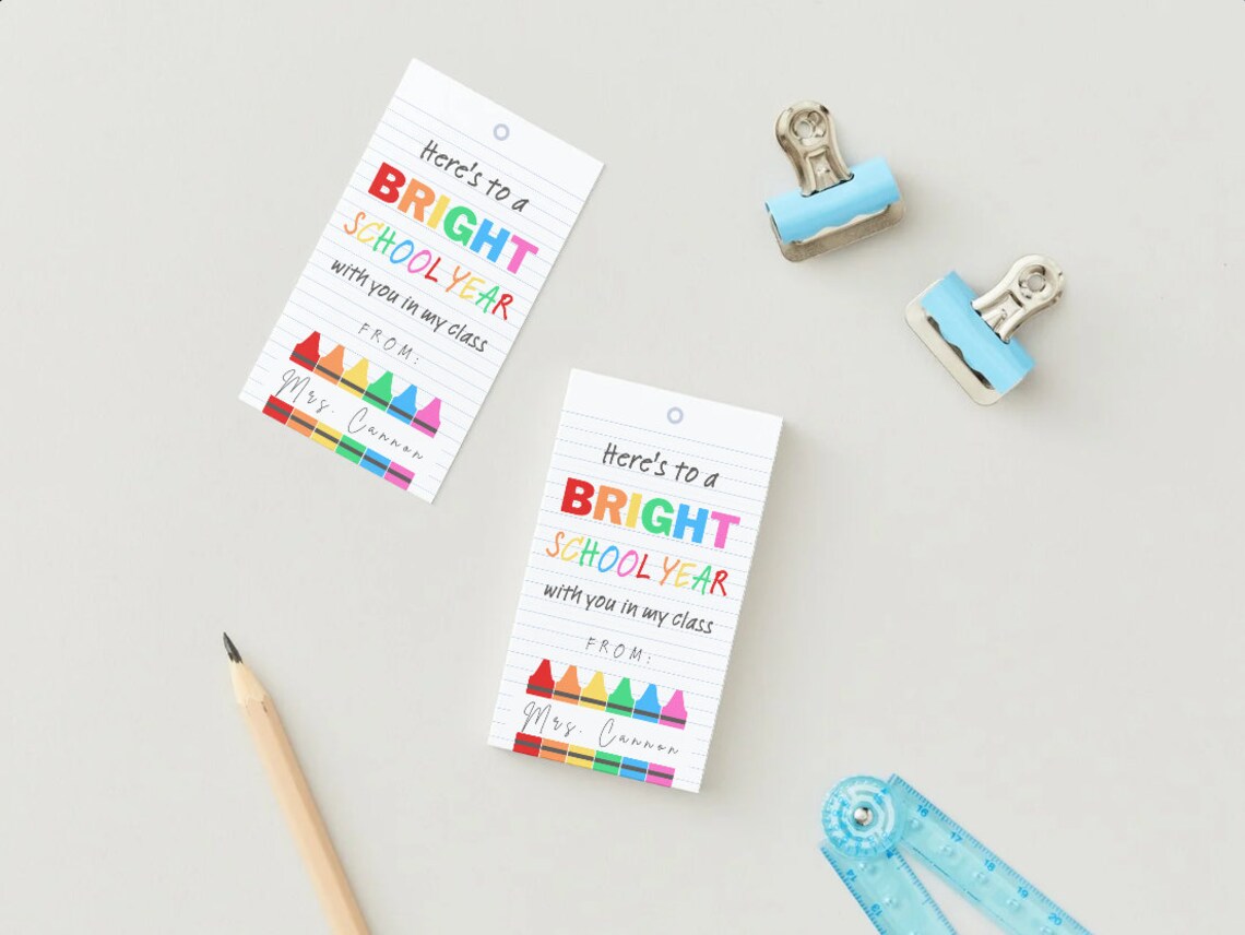 EDITABLE Bright School Year Gift Tag Printable | Back to School Gift ...