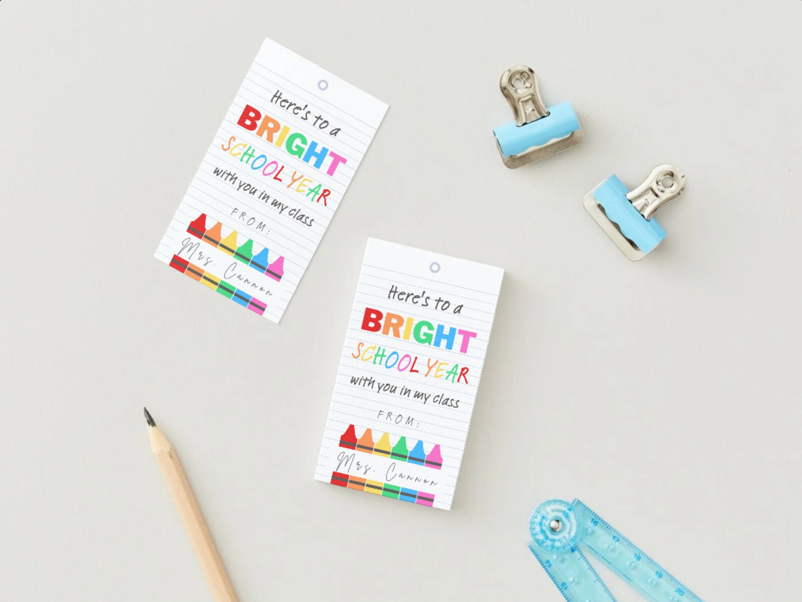 EDITABLE Bright School Year Gift Tag Printable | Back to School Gift ...