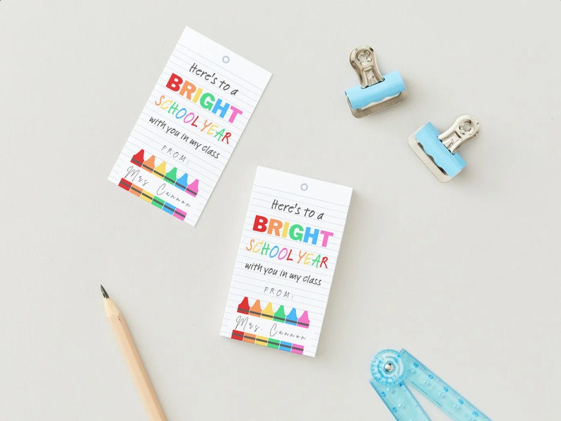 EDITABLE Bright School Year Gift Tag Printable | Back to School Gift ...