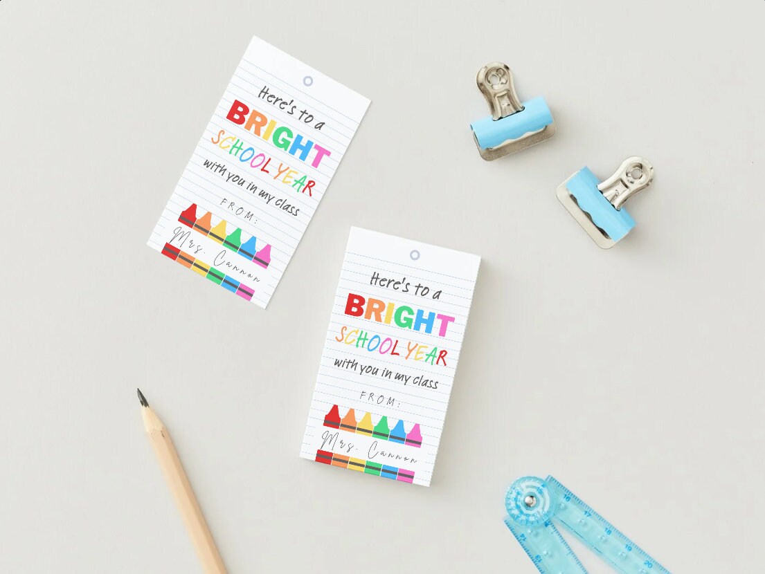 EDITABLE Bright School Year Gift Tag Printable | Back to School Gift ...