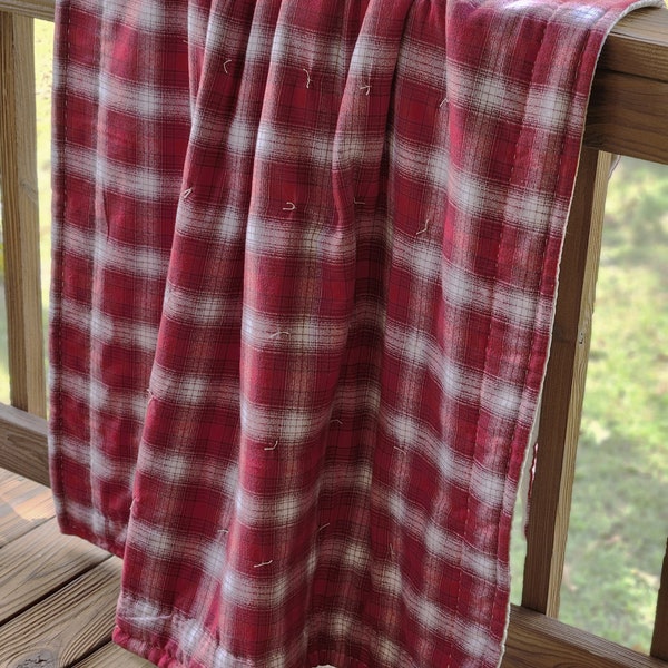 Red and White Throw Blanket - Etsy