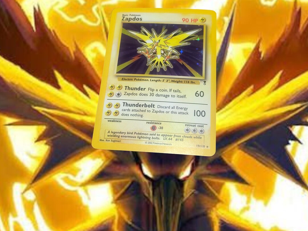 Zapdos Holographic Pokemon Card - Etsy