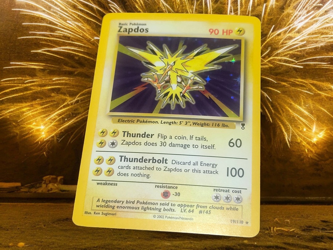 Zapdos Holographic Pokemon Card - Etsy