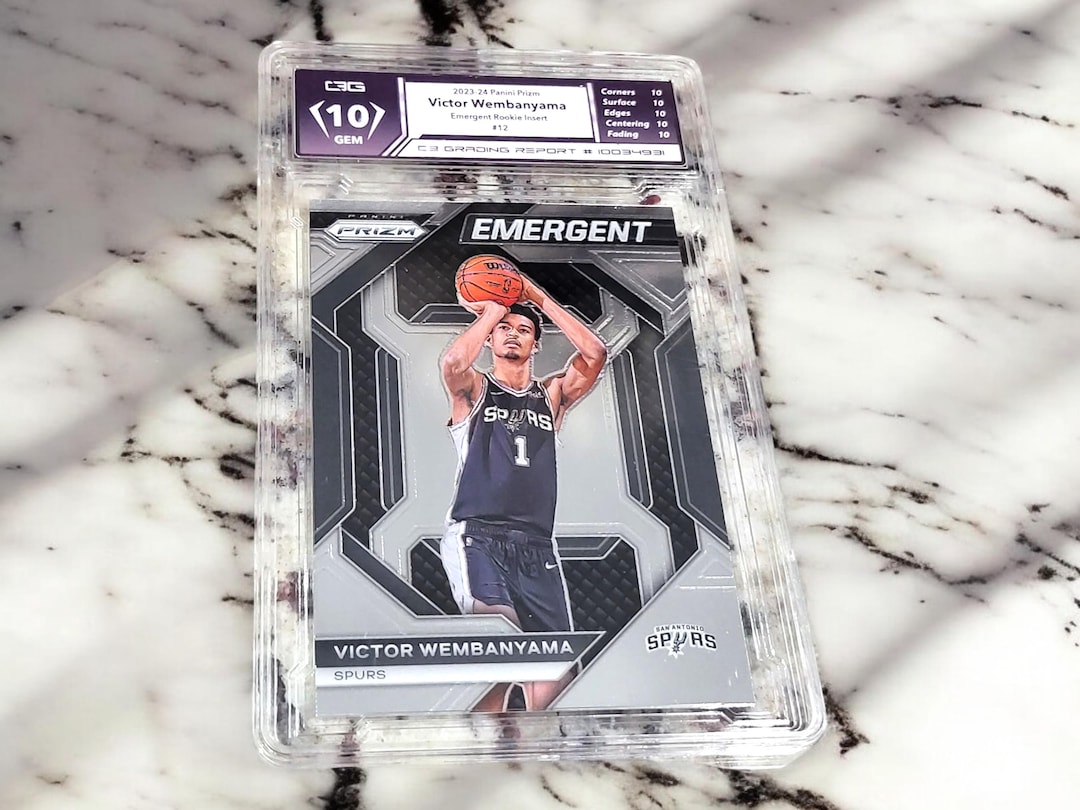 Victor Wembanyama Holographic Panini Prizm Emergent Card Graded 10 - Etsy