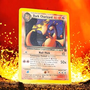Dark Charizard Holographic Pokemon Card - Etsy