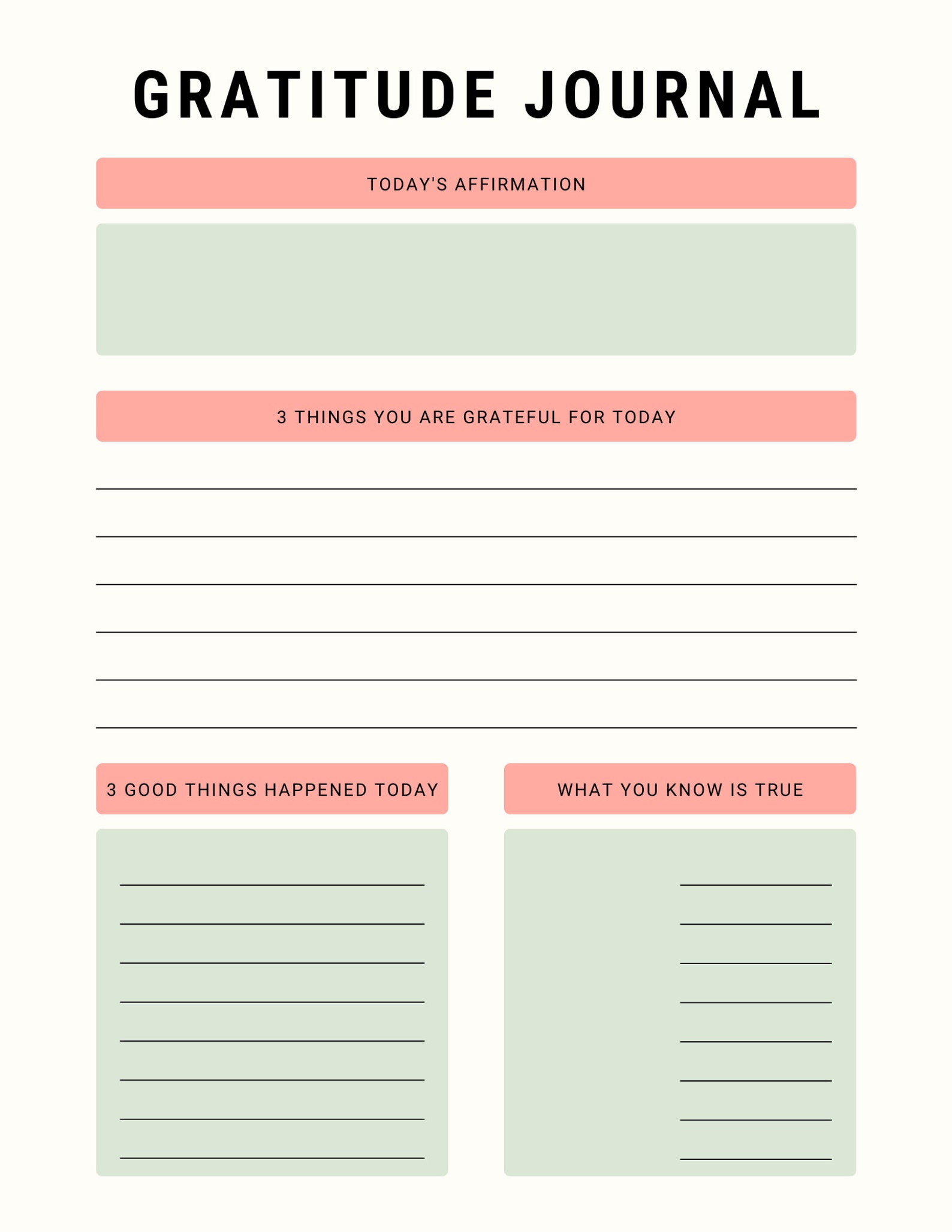 Gratitude Journal Worksheet - Etsy