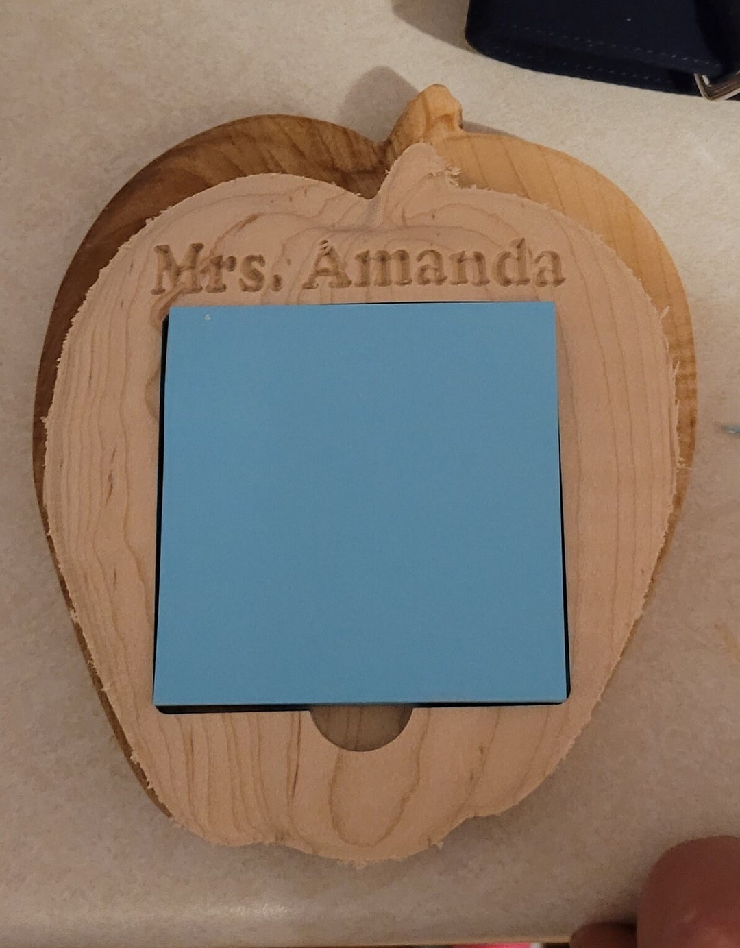 Personalized Apple Shaped 3"x 3" Sticky Note Holder, Teacher Gift - Etsy