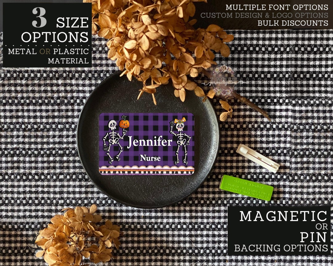 Halloween Name Tag | Skeleton Name Tag | Pumpkin Name Tag ...