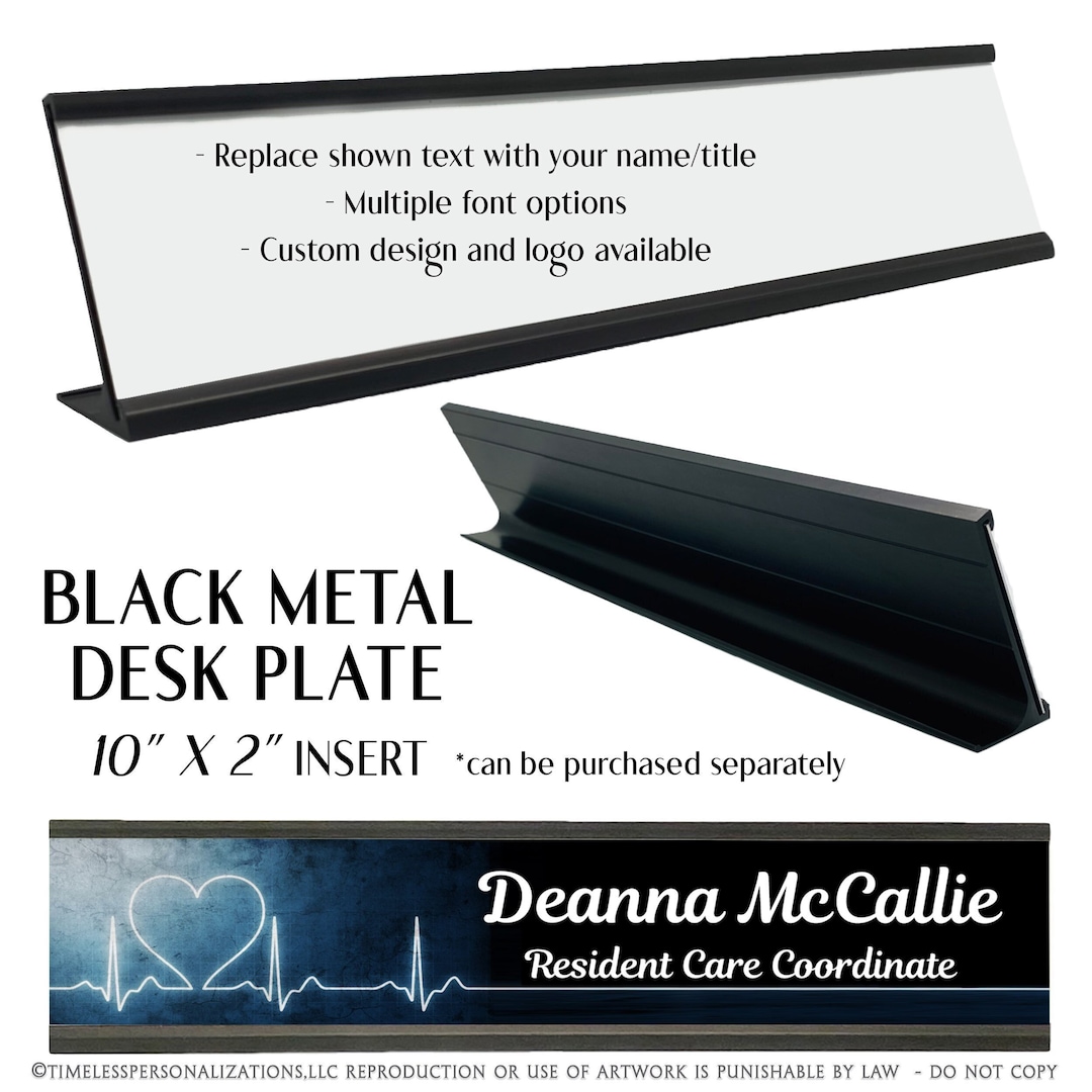 Personalized Desk Plate Desk Sign Custom Work Plate Metal Name Plate - Etsy