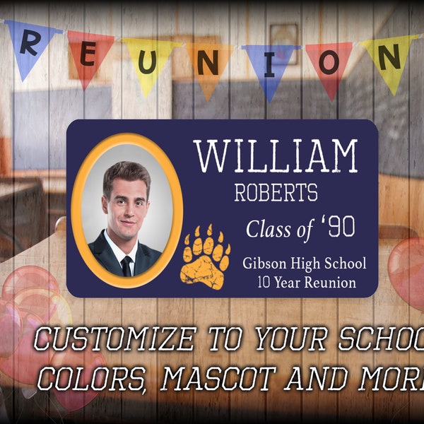 Class Reunion Name Tag Template - Etsy