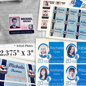 Class Reunion ID Name Badge | High School Reunion | Sticker Label ...