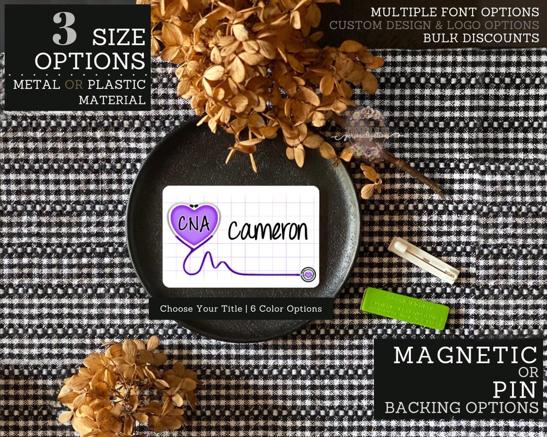Medical Name Tag | Healthcare Name Tag | Stethoscope | Heart ...