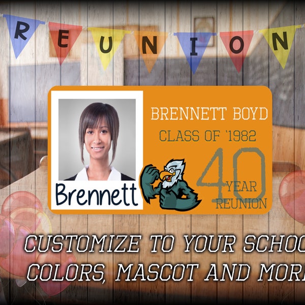 Class Reunion Name Tag Template - Etsy