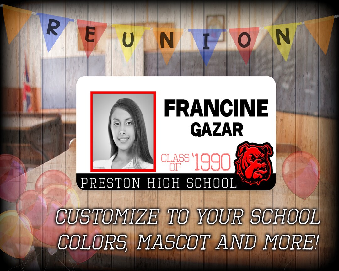 Class Reunion ID Name Badge | High School Reunion | Sticker Label ...