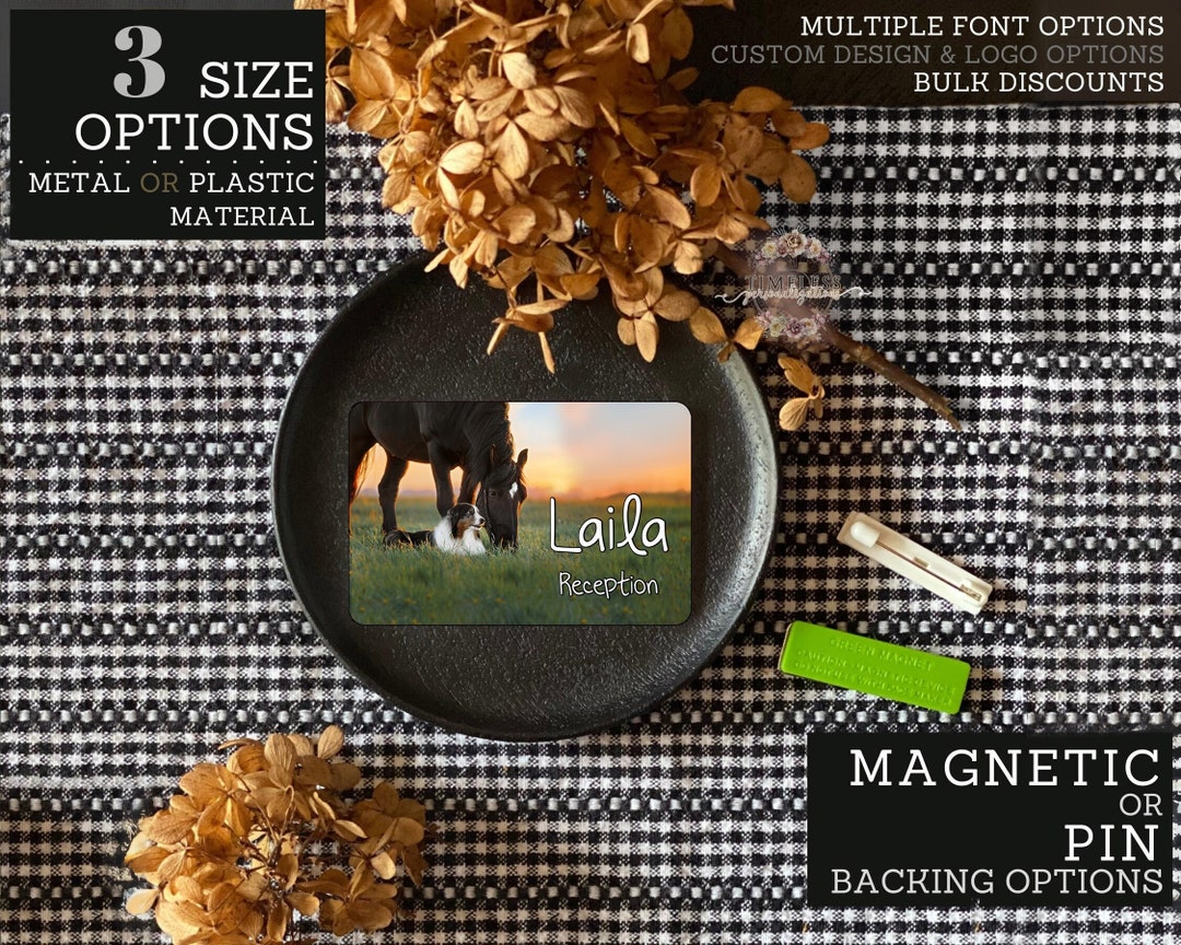 Dog Name Tag | Horse Name Tag | Sunset | Personalized Name Tag | Name ...