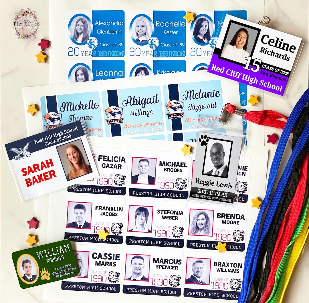 Class Reunion ID Name Tags, Custom High School Reunion Badge, Reunion ...