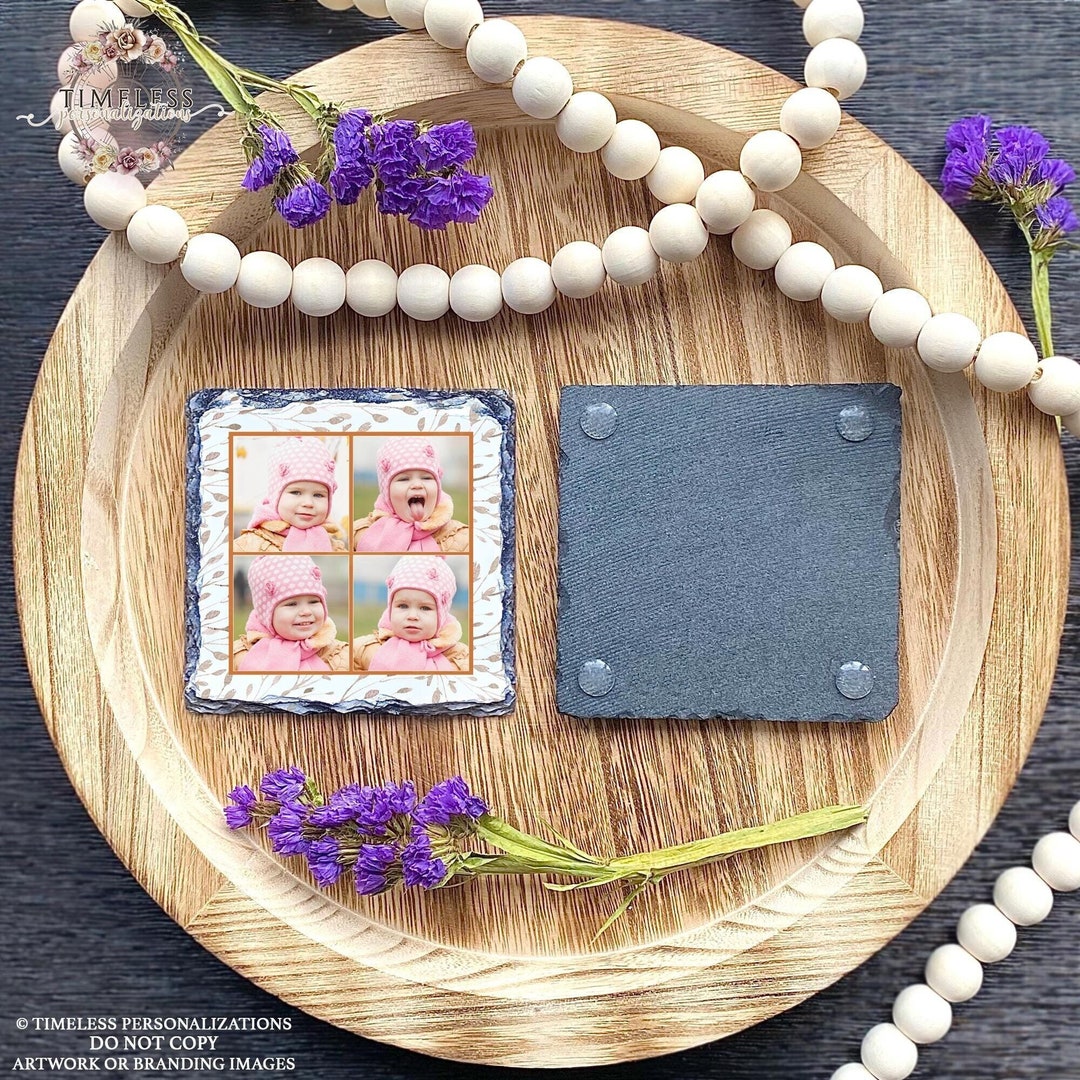 Slate Photo Coaster Collage, Family Picture Idea, Home Decor Gift, Baby ...
