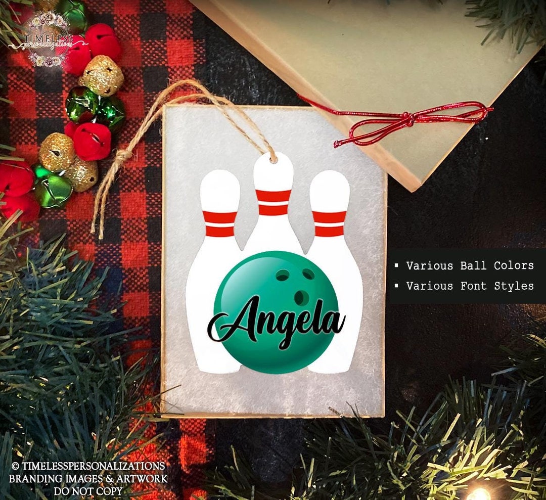 Personalized Bowling Ball & Pin Ornament | Bowling Holiday Gift | Add ...