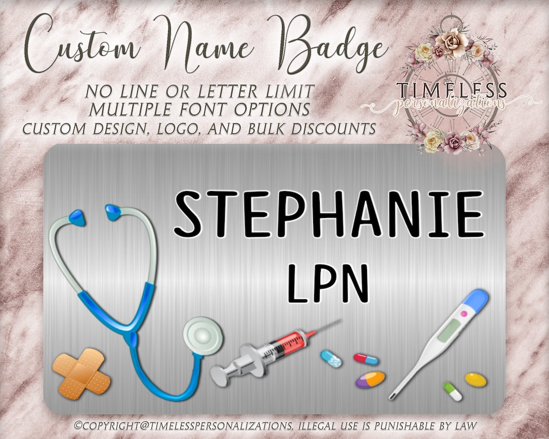Personalized Nurse Medical Name Tag Name Badge - Etsy