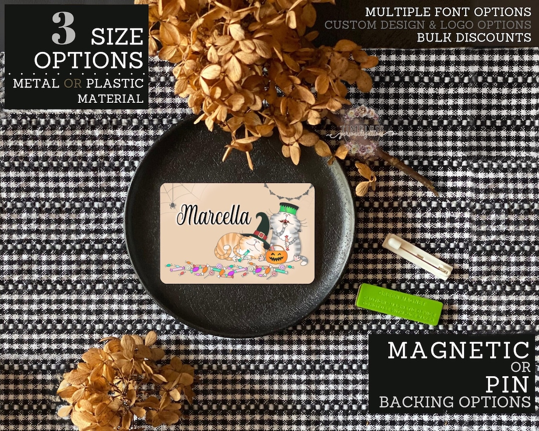 Halloween Name Tag | Cats Name Tag | Candy Name Tag | Personalized Name ...