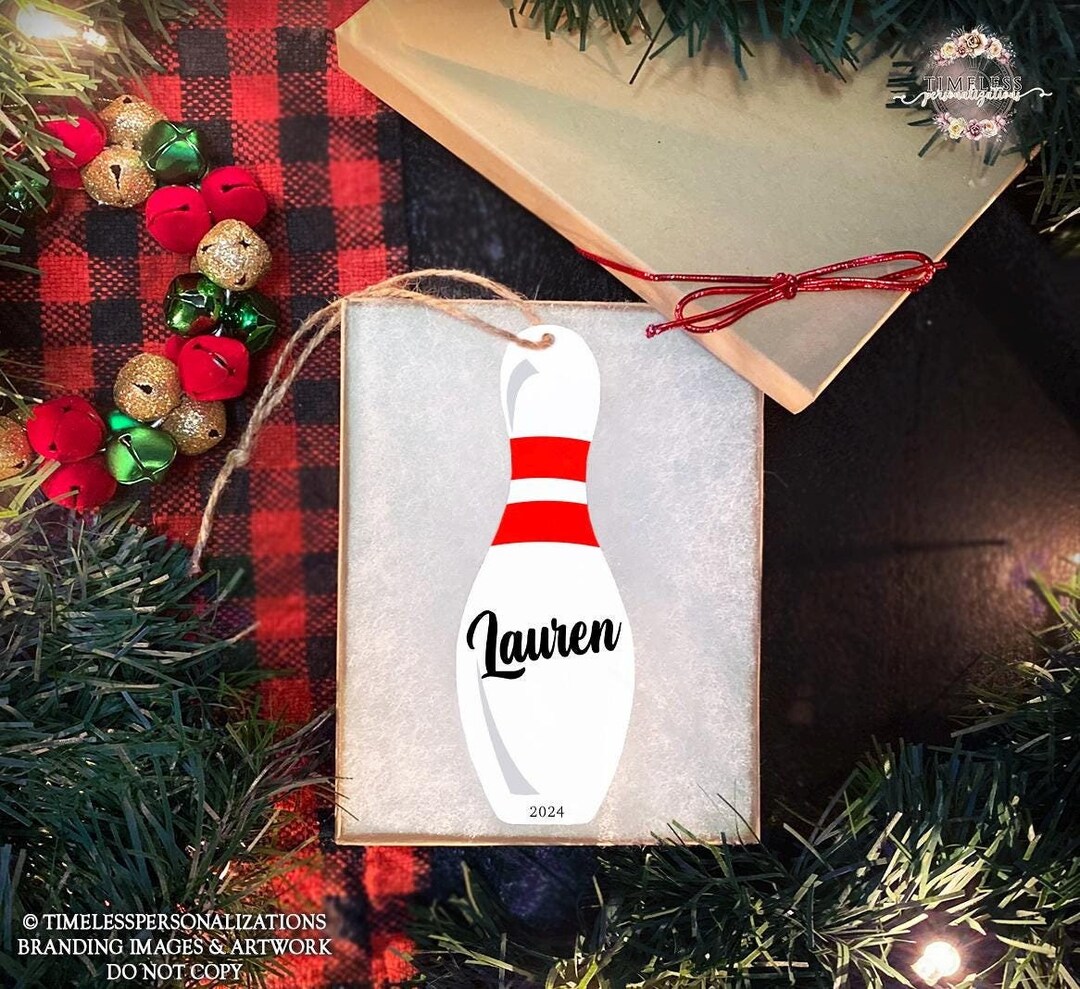 Custom Bowling Pin Ornament | Personalized Name or Custom Text ...