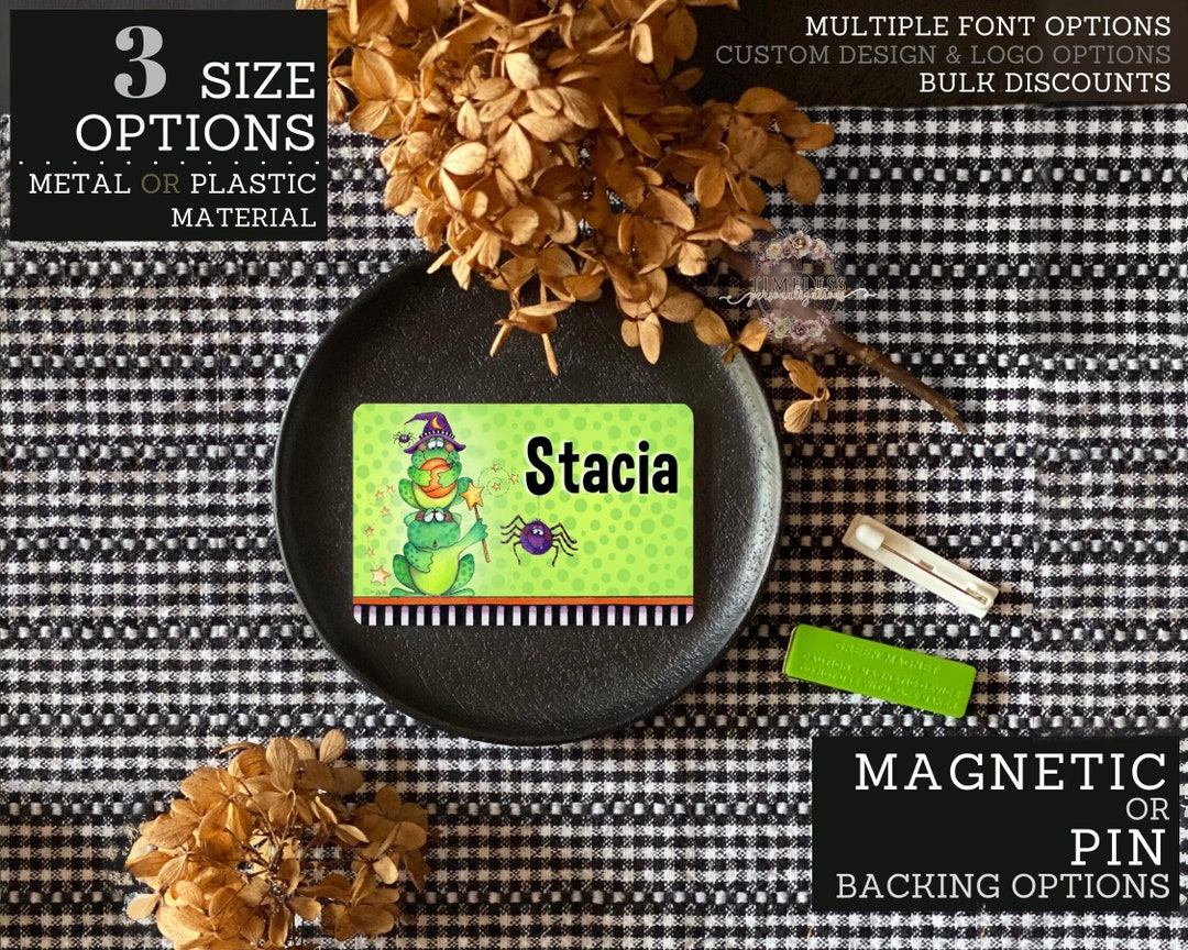 Halloween Name Tag | Spider Name Tag | Frogs Name Tag | Personalized ...