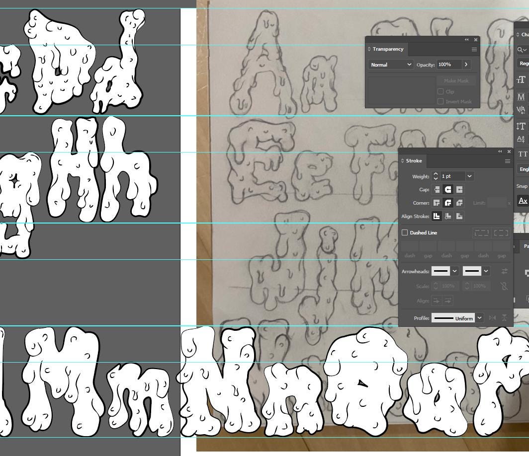 Melt & Drip Hand Lettered Font, Handwriting Font, Cartoon Font, Fun ...