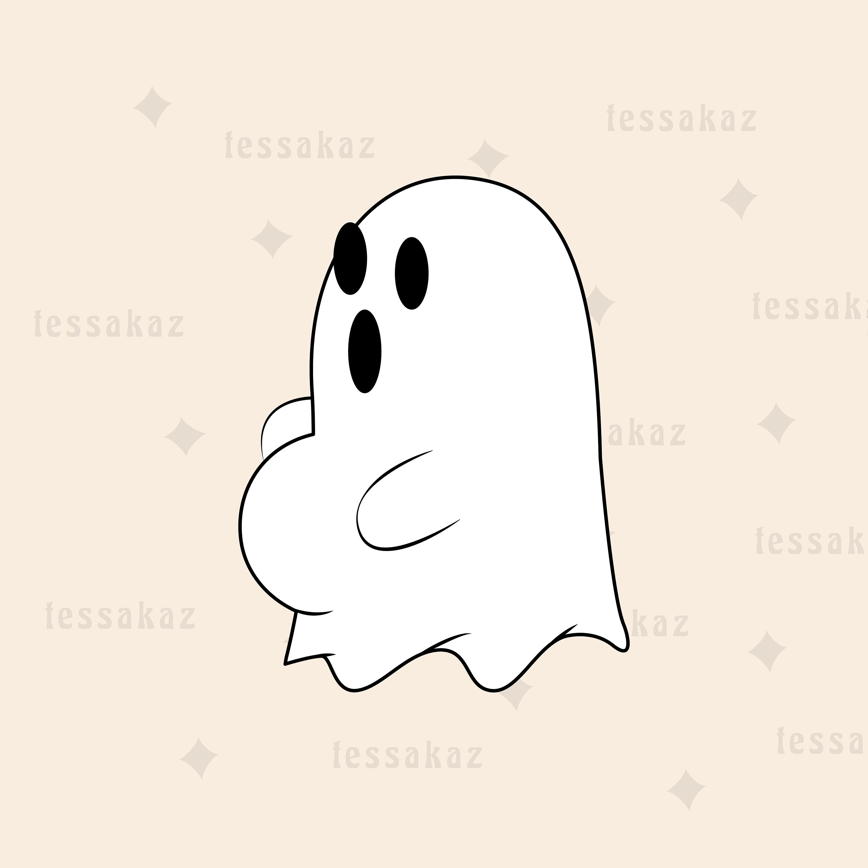 Cute Pregnant Ghost Graphic (1) SVG, (2) JPG, (2) PNG Files, Simple Yawning Pregnant Ghost, Fall ...