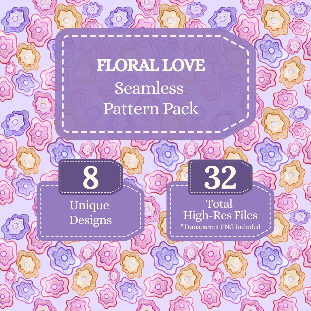 Hand-drawn, Watercolor Floral Patterns | Digital Paper Pack for ...