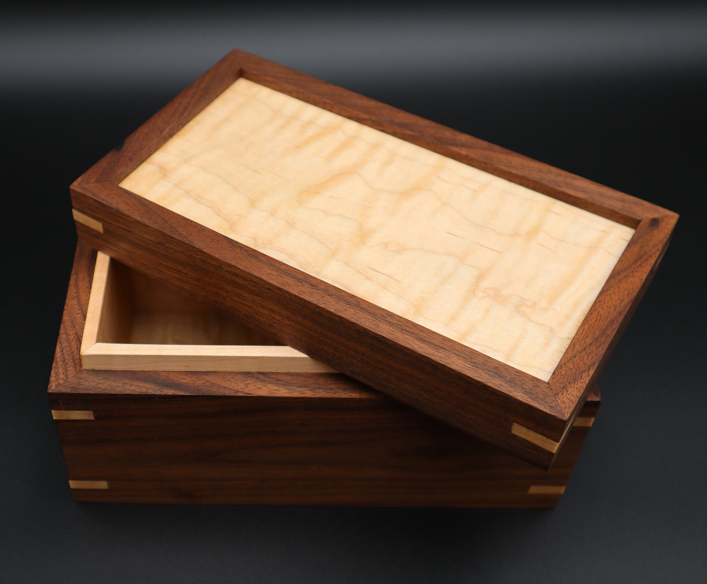 Handcrafted Keepsake/memory/jewelry/heirloom Box-walnut and Curly Maple ...