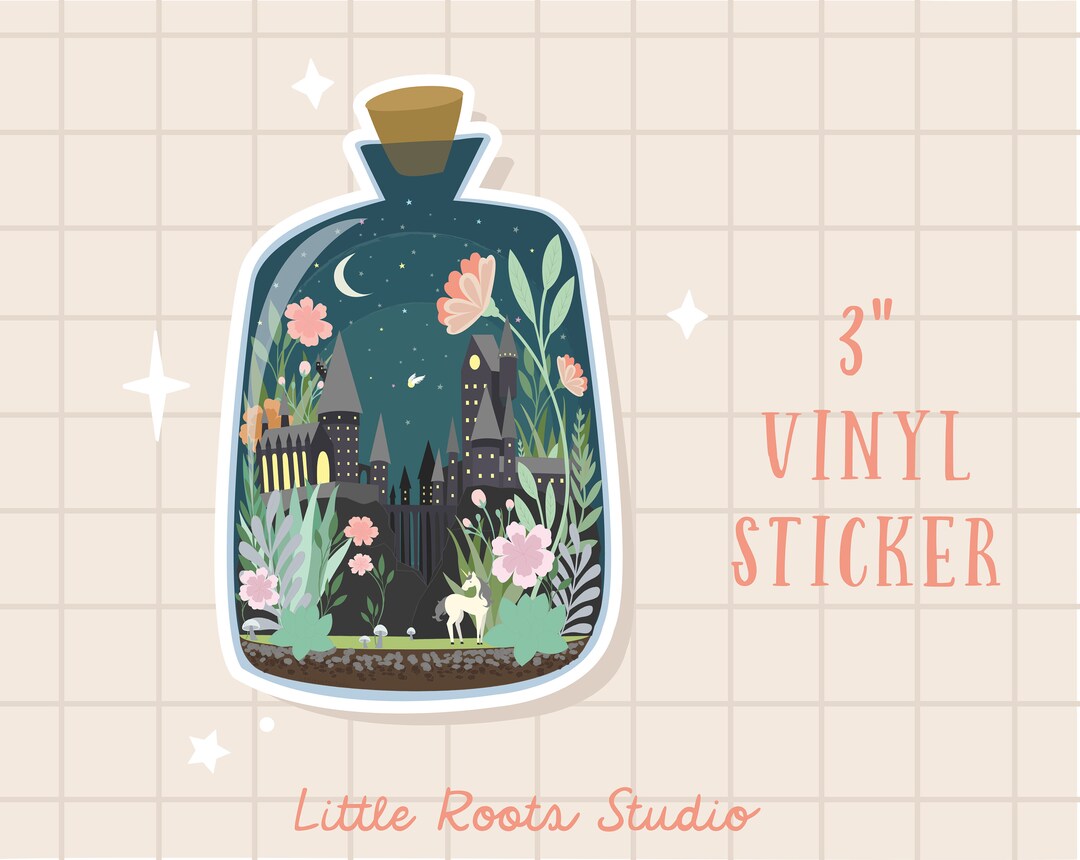 Mini Magic Castle Sticker / Fantasy Sticker / Castle in a Terrarium ...