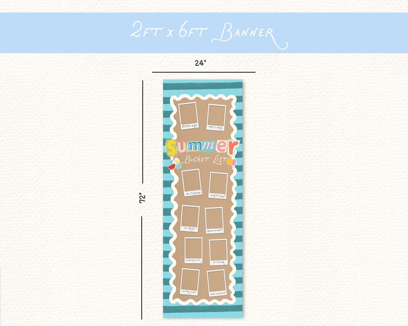 Summer Bucket List Banner, Editable Canva Template, Family Activities ...