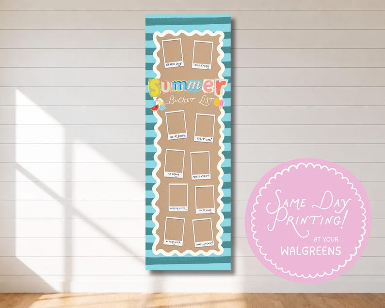 Summer Bucket List Banner, Editable Canva Template, Family Activities ...