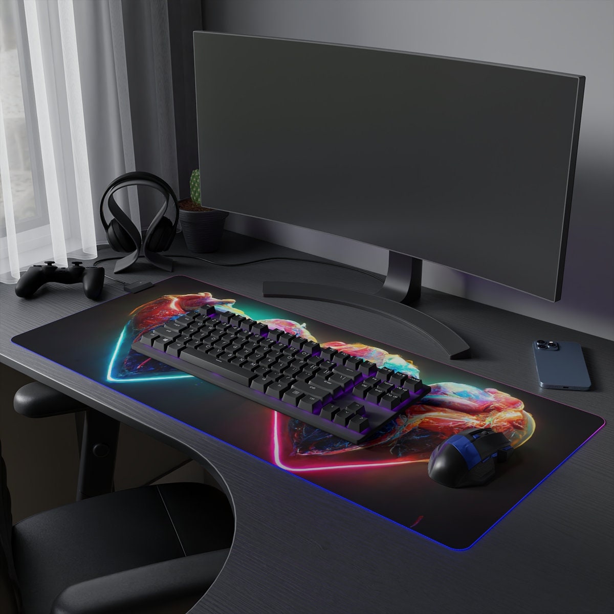 Artificial Intelligence Created Art LED Gaming Mouse Pad, Hyper ...