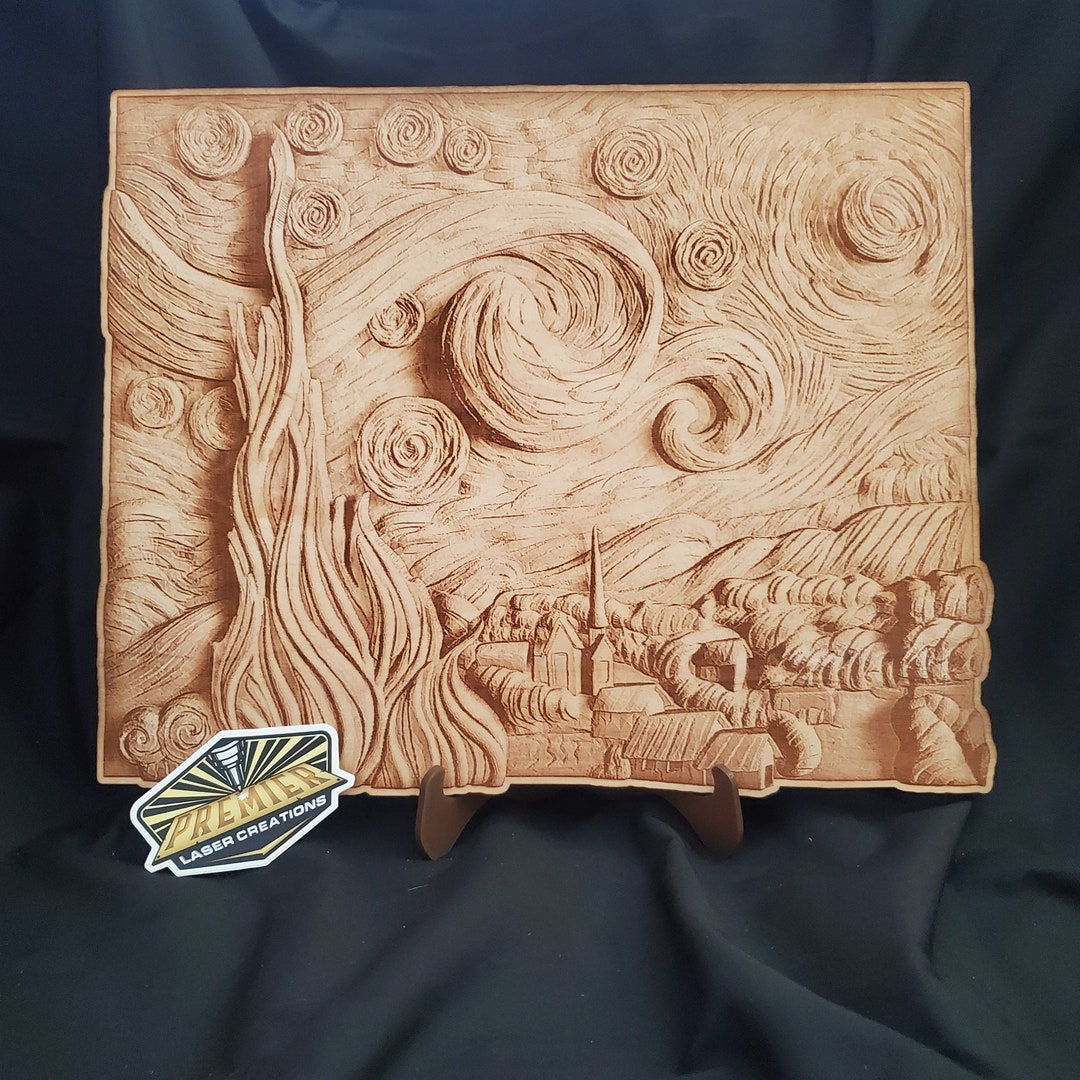 Van Gogh Art, Van Gogh Decor, Starry Night Decor, Mancave Sign, Laser ...