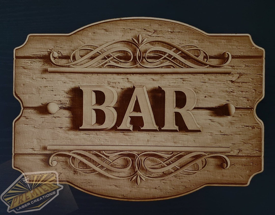 Letrero de bar, letrero de bar en casa, letrero grabado con láser ...