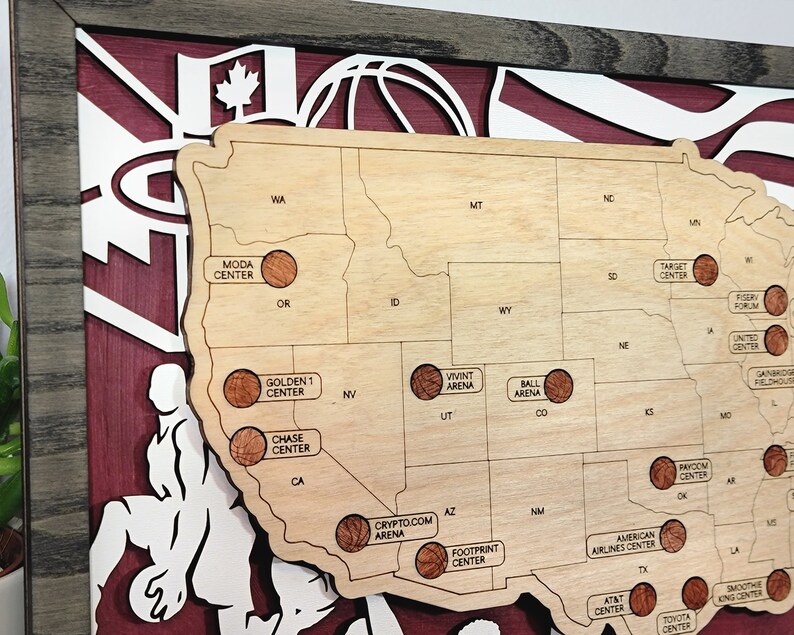 NBA Arena Map, NBA Stadium Tracker, NBA Arena Tracker, Nba Art ...