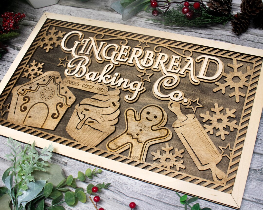 Gingerbread Baking Co, Christmas Farmhouse Sign, Christmas Farmhouse ...
